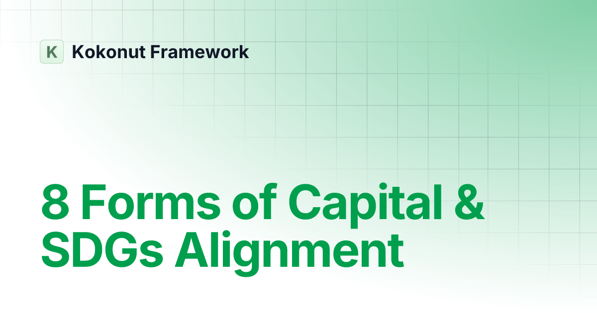 8 Forms of Capital & SDGs Alignment | Kokonut Framework
